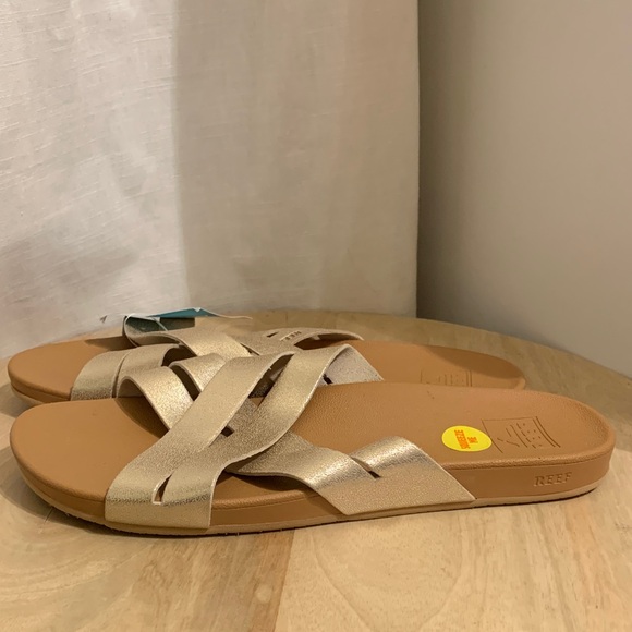 Reef | Shoes | Reef Womens Cushion Spring Bloom Slide Sandals Gold Size ...